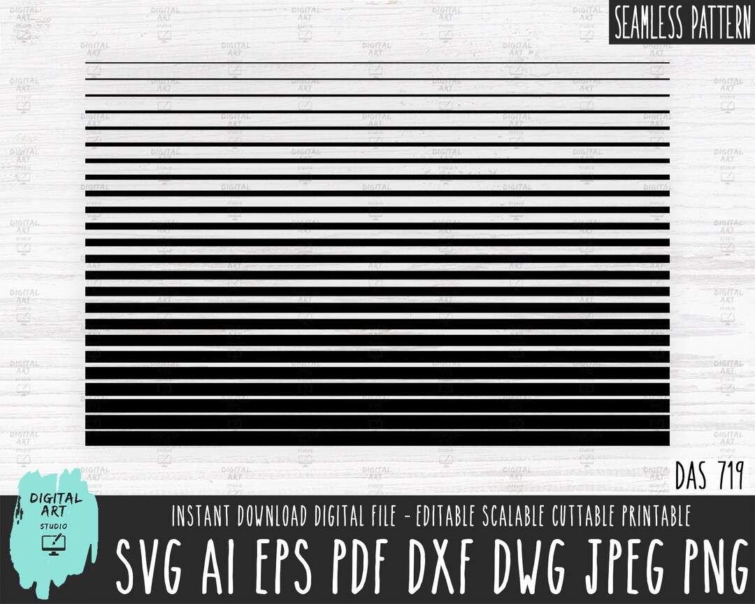 Gradient Stripe Pattern SVG SEAMLESS PATTERN Vector File Horizontal ...