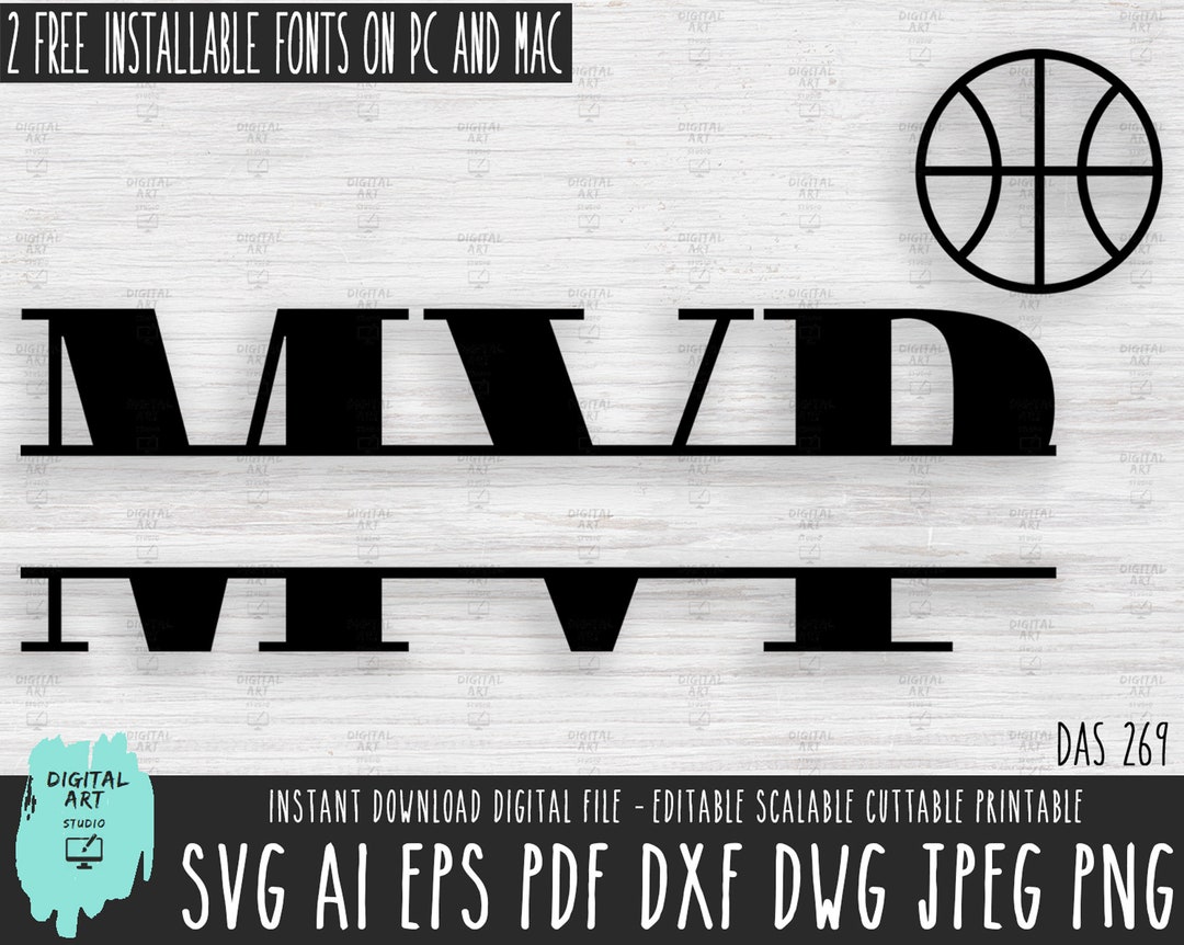 MVP Basketball Monogram SVG, Basketball MVP Vector, Basketball Monogram ...