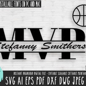 MVP Basketball Monogram SVG, Basketball MVP Vector, Basketball Monogram ...