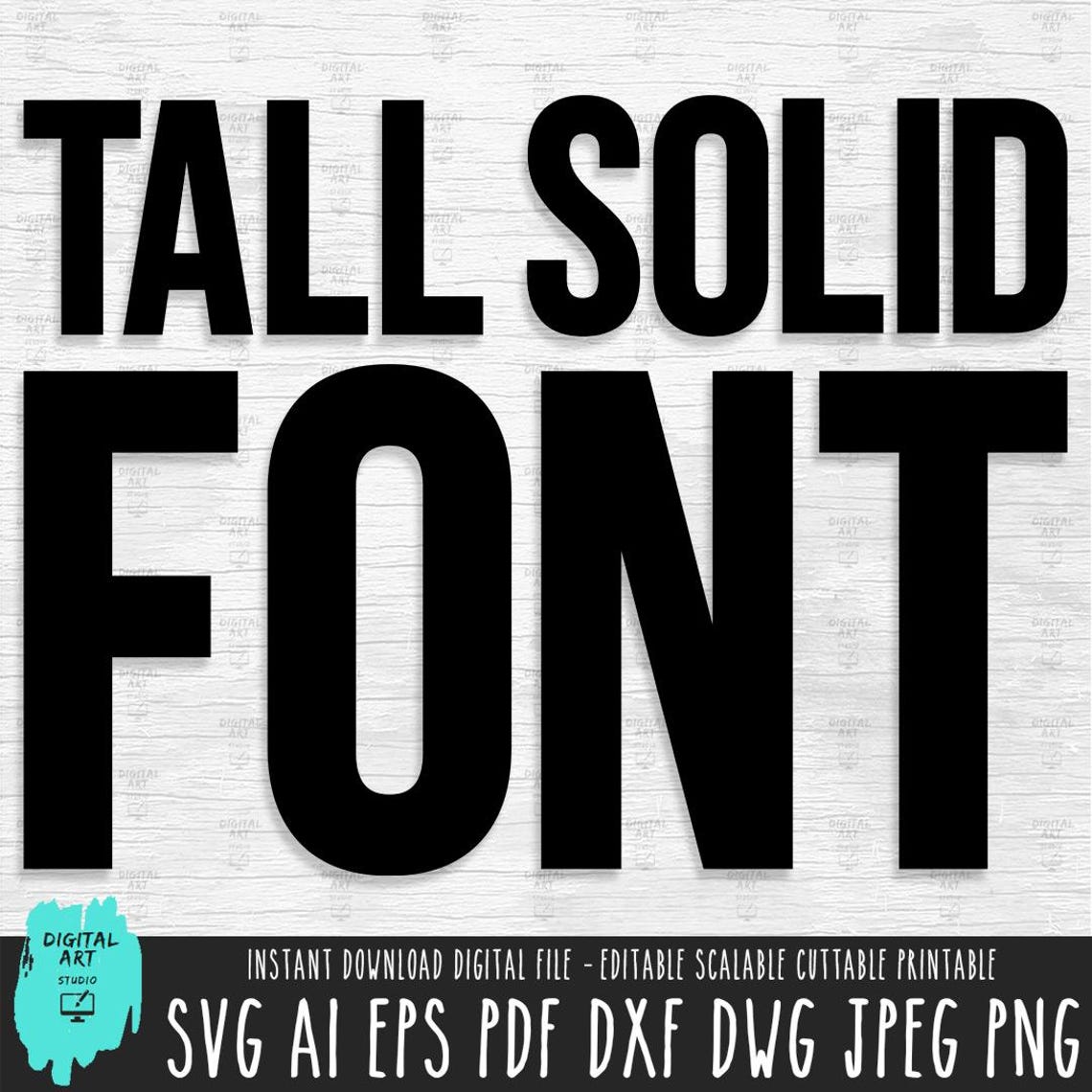 SKINNY SOLID Letters and Numbers SVG Tall Alphabet, for Canva, Cricut ...