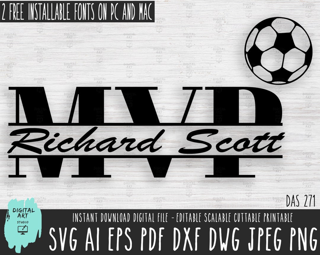MVP Soccer Monogram SVG, Soccer MVP Vector File, Soccer Monogram File ...
