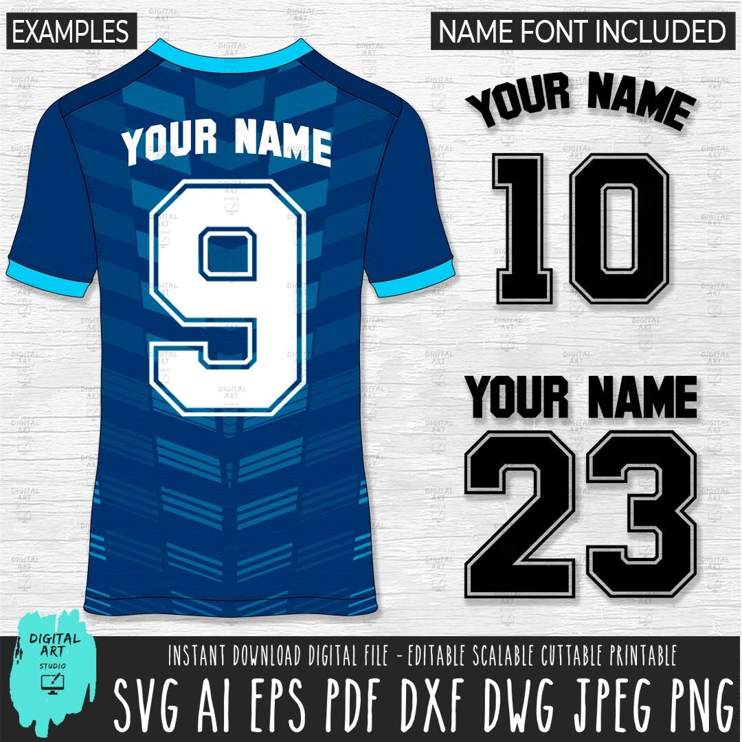 JERSEY NUMBERS SVG, Sport Varsity Nubers Cut Files (digital Download ...