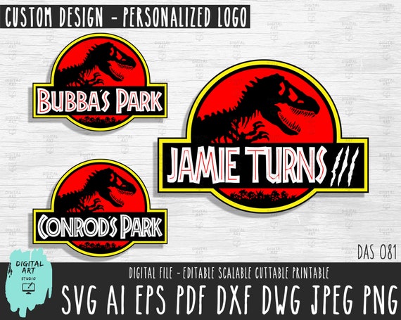 Your own Custom Jurassic Park vector file,Jurassic Park Personalized ...