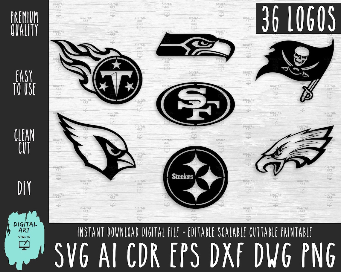 NFL logo CNC Bundle files National football league logo svg | Etsy