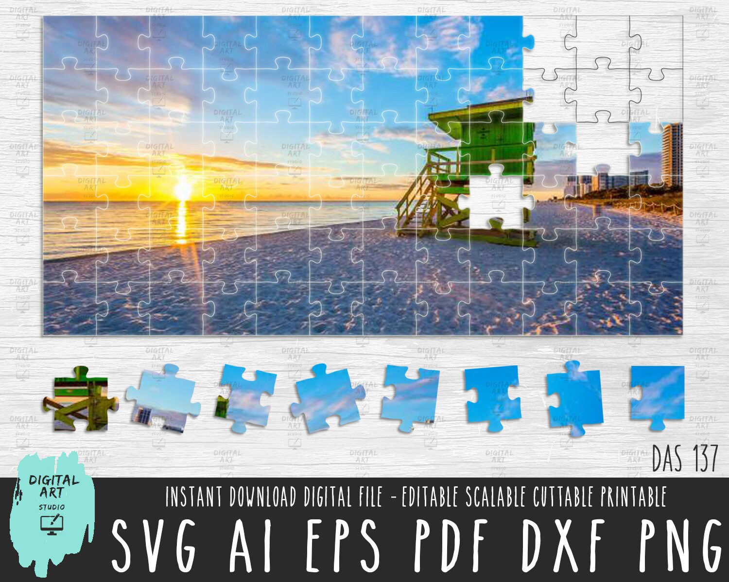 61 Sets Puzzle Jigsaw Templates Svg Pdf Dxf Png Ai Eps | Etsy