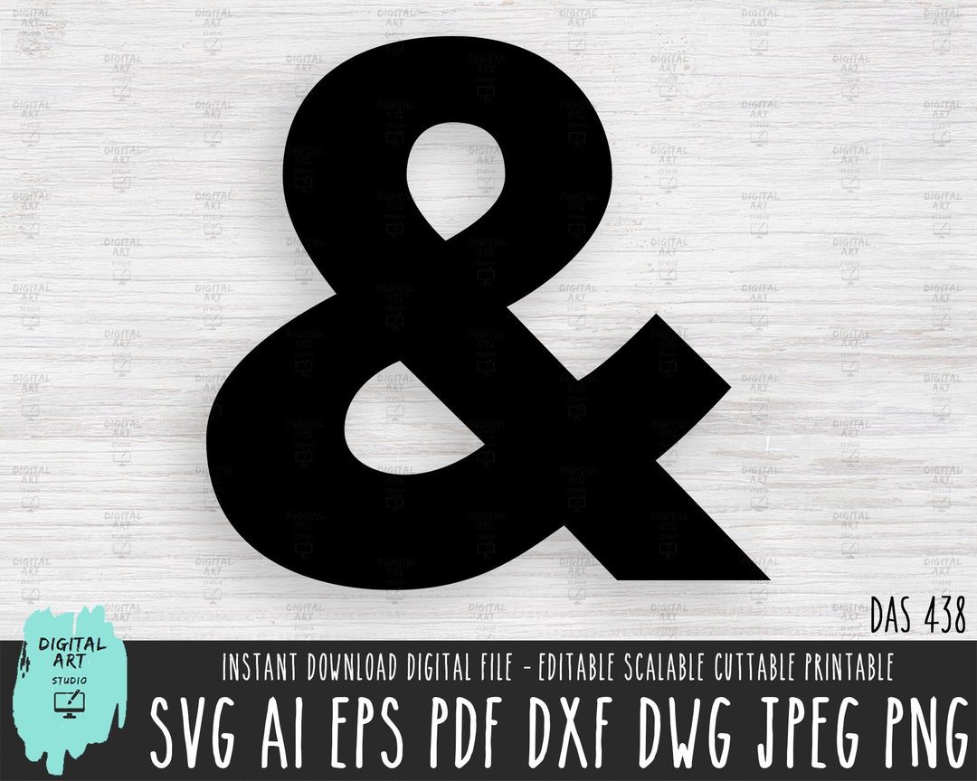 Ampersand Solid SVG, and Icon Digital Download, Catchword Font Symbol ...