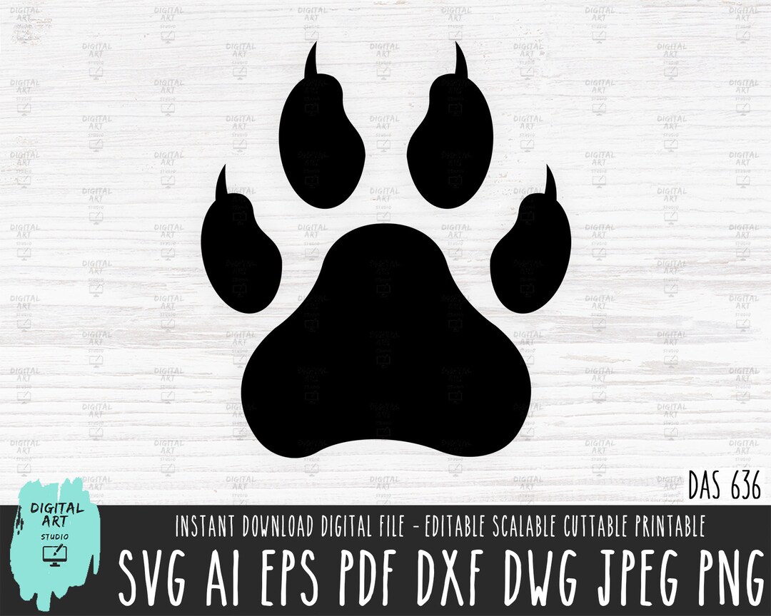 CAT Paw Svg Cat PAW Png Paw Vector Silhouette Cricut CAT Footprint Png ...