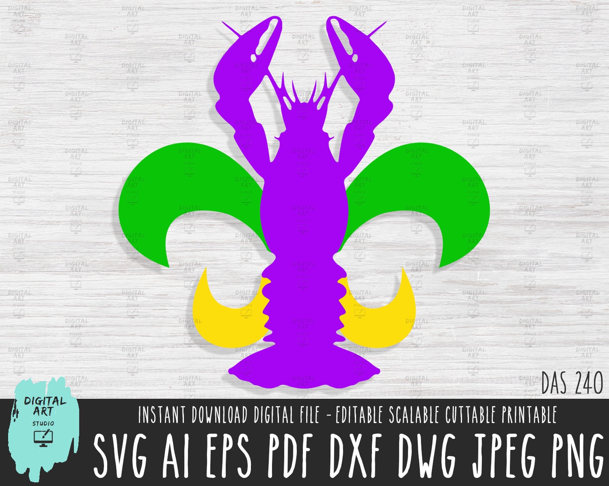 Crawfish Fleur De Lis Layered SVG Fleur-de-liz Vector File | Etsy