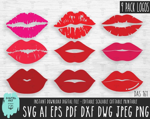 9 Lips Bundle SVG Sexy Lips Vector Files Cricut/procreate - Etsy