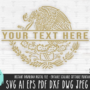Mexican Eagle Monogram SVG, Aguila Mexicana Cut File (digital Download ...