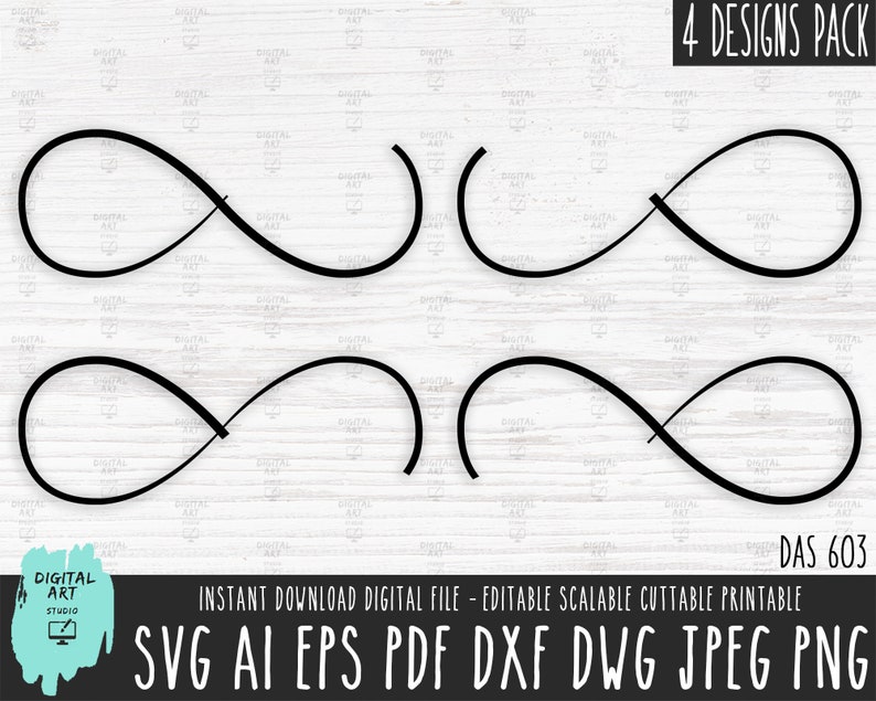 Infinity Monogram SVG Bundle, Eternity Symbol, Cricut Silhouette ...