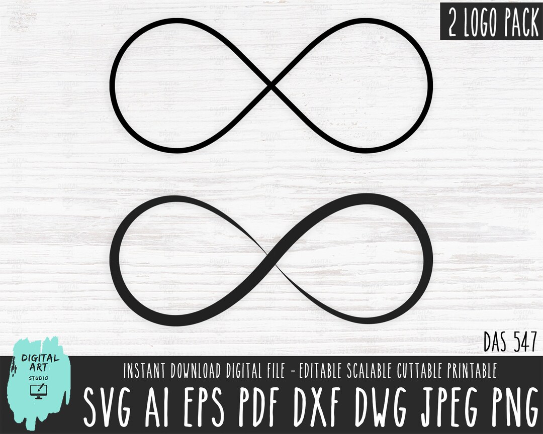 2 Infinity Symbols SVG Silhouette Vector File, Infinity Symbol Cricut ...
