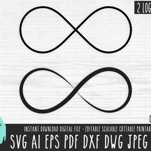 2 Infinity Symbols SVG Silhouette Vector File, Infinity Symbol Cricut ...
