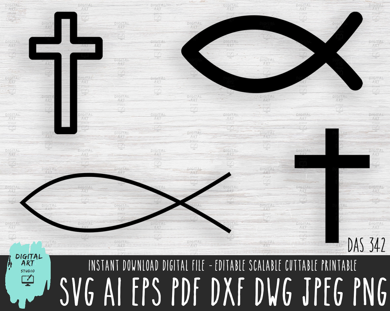 Jesus Cross Symbol Bundle Svg Jesus Icons Printable Cut File - Etsy