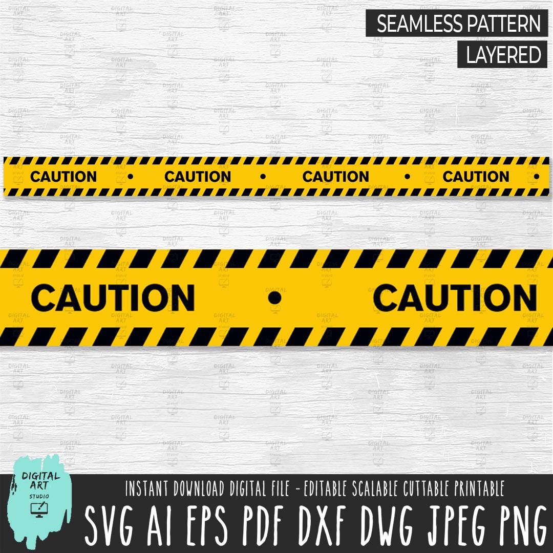 CAUTION Line Pattern Layered SVG, Danger Svg, Chevron Warning Line ...