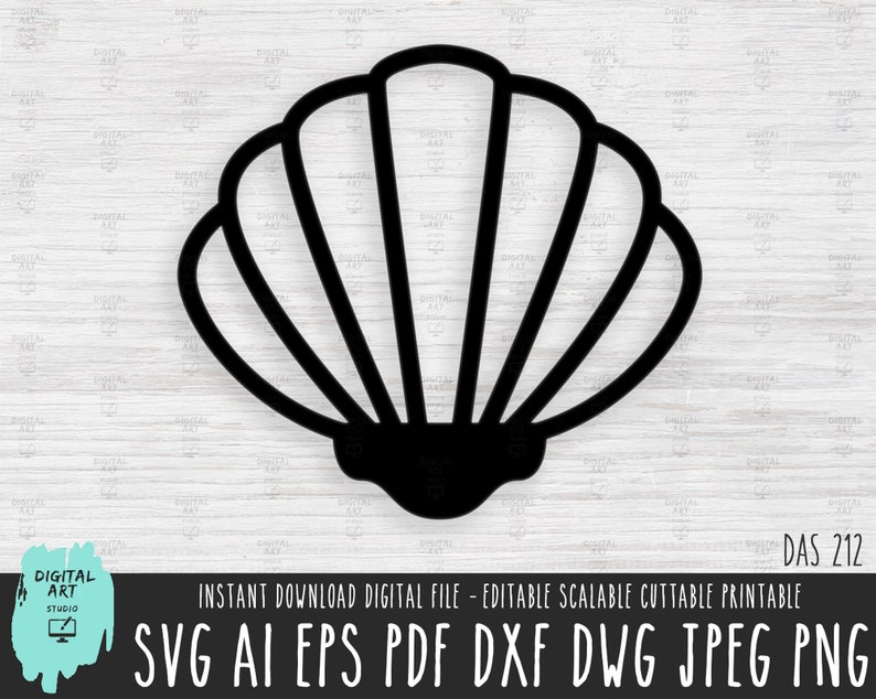 Sea Shell Outline SVG Sea Shell Vector File Seashell - Etsy