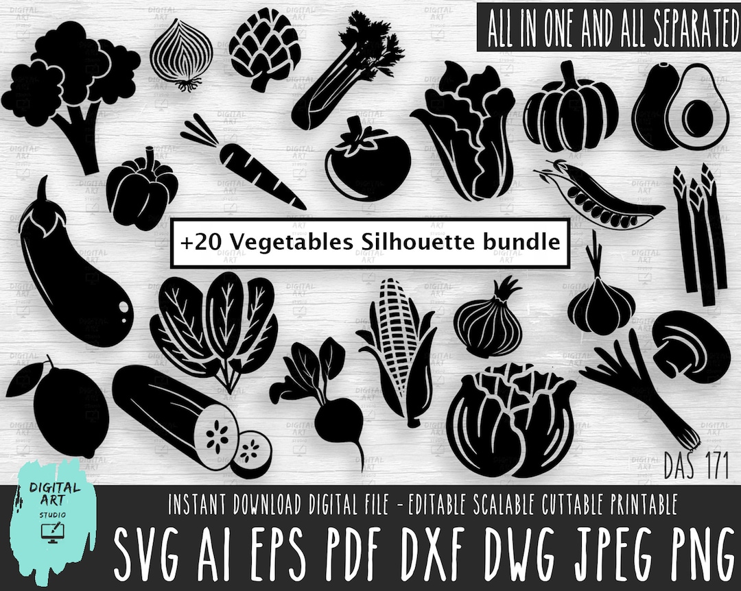 20+ Vegetable Icon Bundle SVG, Veggie Elements Vector File, Veg ...