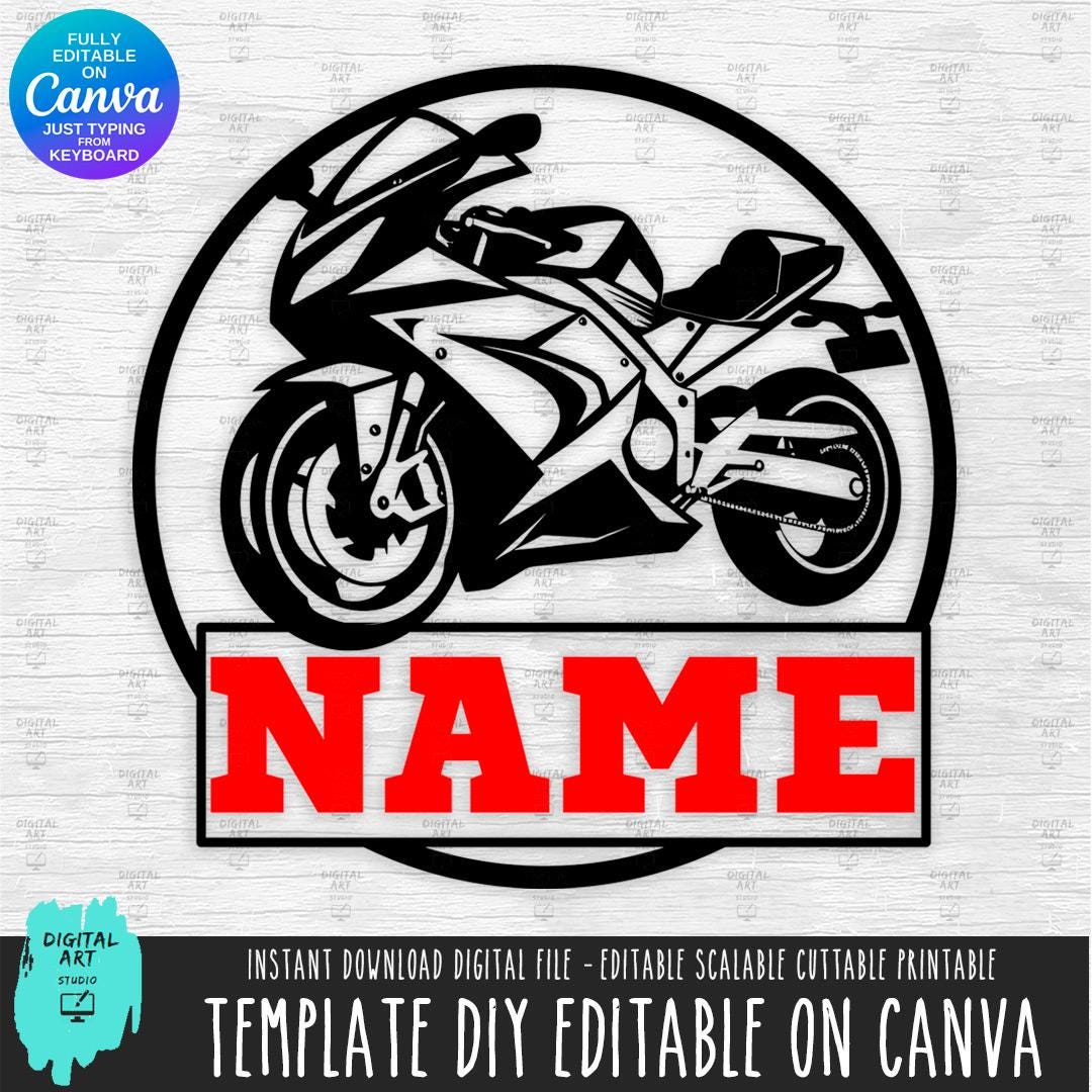 Motorcycle Monogram Template, Bikelife Art (digital Download) - Etsy