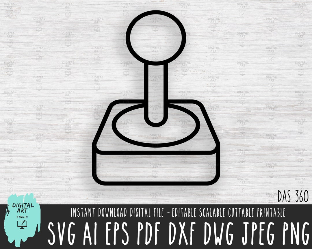 Atari Joystick Outline SVG, Retro Game Controller Icon (digital ...