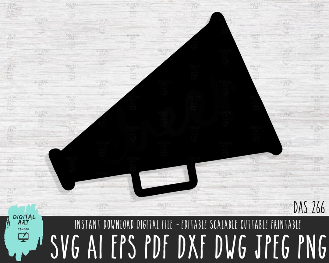 Megaphone SVG, Cheering Horn Clipart, Cricut, Procreate (digital ...