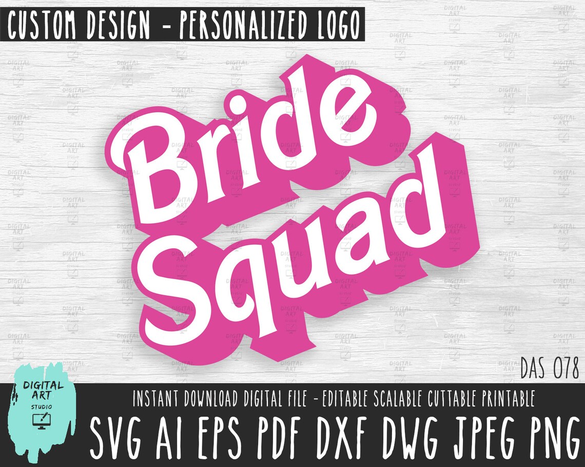 Barbie Style Name/Text Custom Digital Design including Outline | Etsy