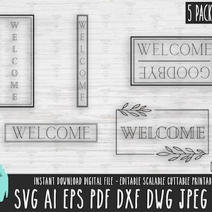 5 WELCOME Bundle SVG Welcome Home Vector File Welcome Pad - Etsy