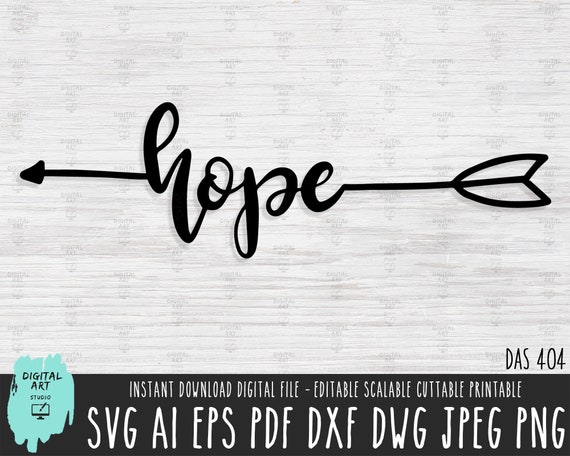 Hope Arrowed Wording SVG Hope Script Svg Hopeful Vector - Etsy