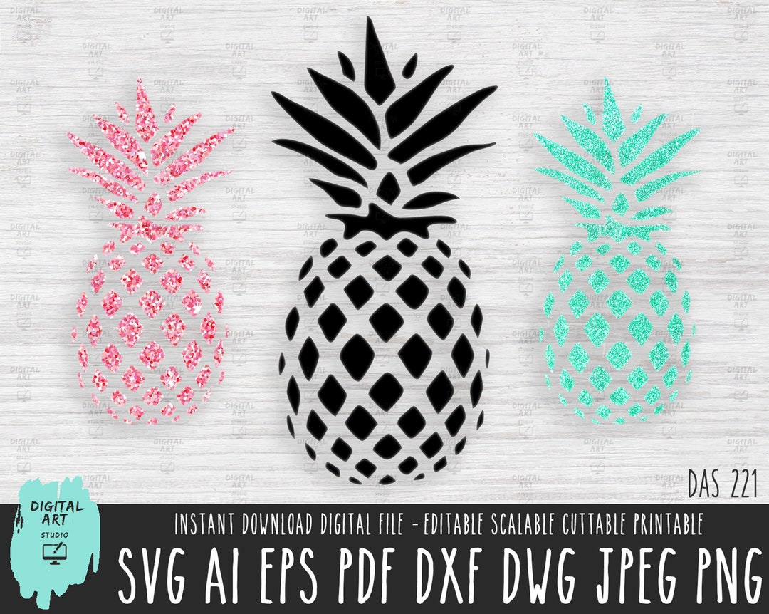 Pineapple Solid Icon SVG, Pineapple Outline Silhouette, Pineapple ...