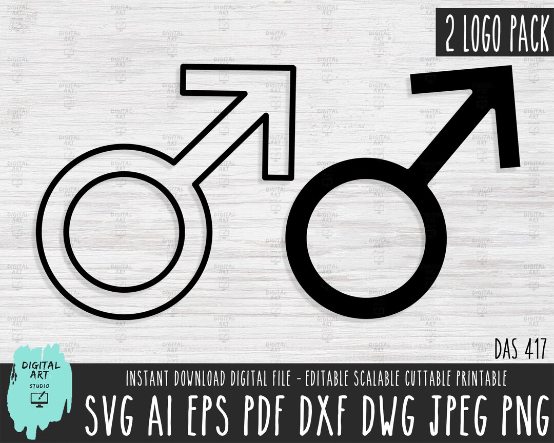 2 Male Solid Sign Pack SVG Male Outline Symbol Vector File - Etsy