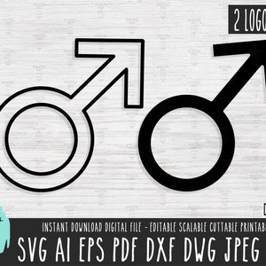 2 Male Solid Sign Pack SVG Male Outline Symbol Vector File - Etsy