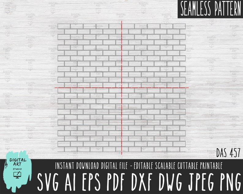 Brick Wall Outline Seamless Pattern SVG Seamless Brickwall - Etsy