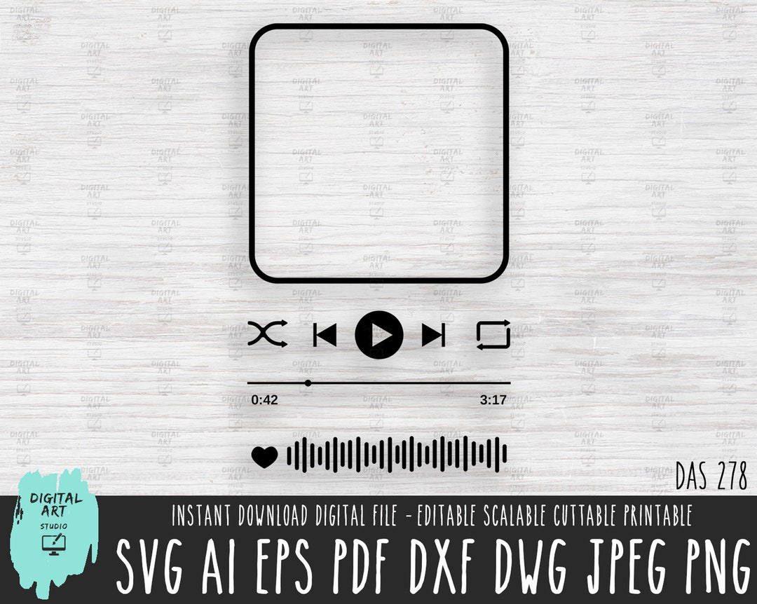 Music Player Controls SVG, Acrylic Music Art Vector File, Glass Music ...