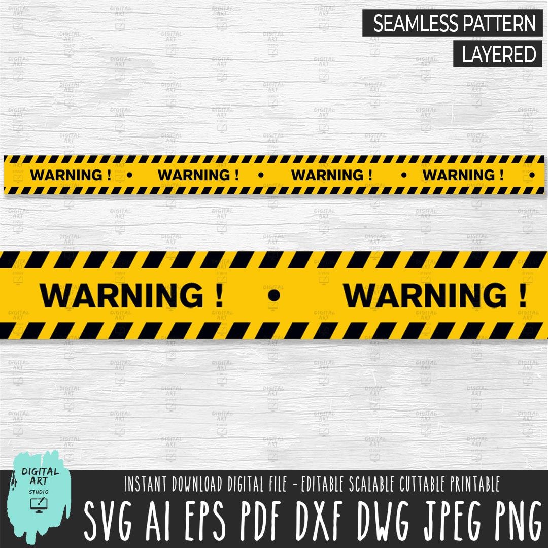 CAUTION Line Pattern Layered SVG, Danger Svg, Chevron Warning Line ...