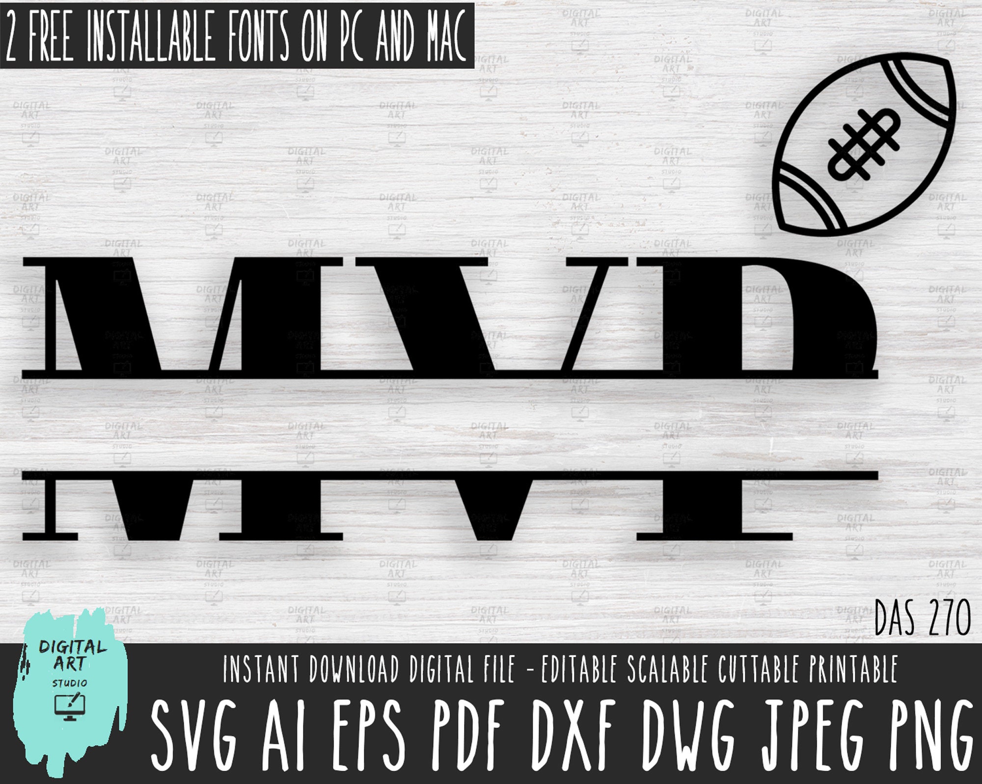 Football MVP Monogram SVG, Team Vector File (digital Download) - Etsy