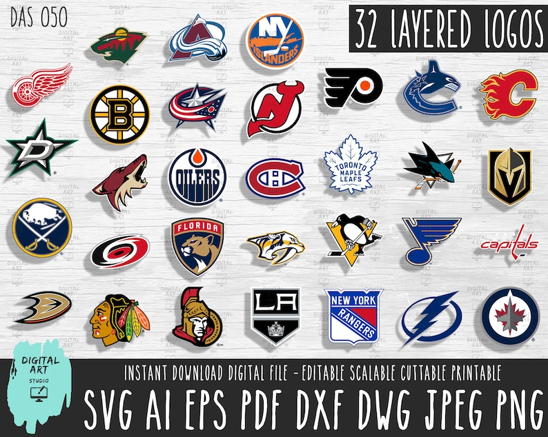 NHL svg logo Bundle files Hockey league logo vector files | Etsy