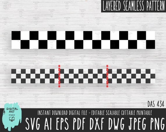 Checkered Pattern 2 Lines Layered SVG Seamless Checker Black - Etsy