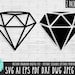 2 Diamond Pack SVG, Diamond Solid File, Diamond Outline Vector, Diamond ...