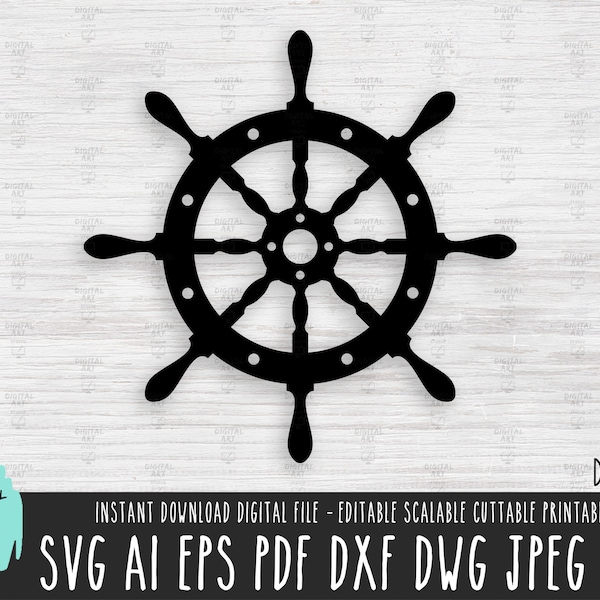 Boat Wheel Clipart - Etsy
