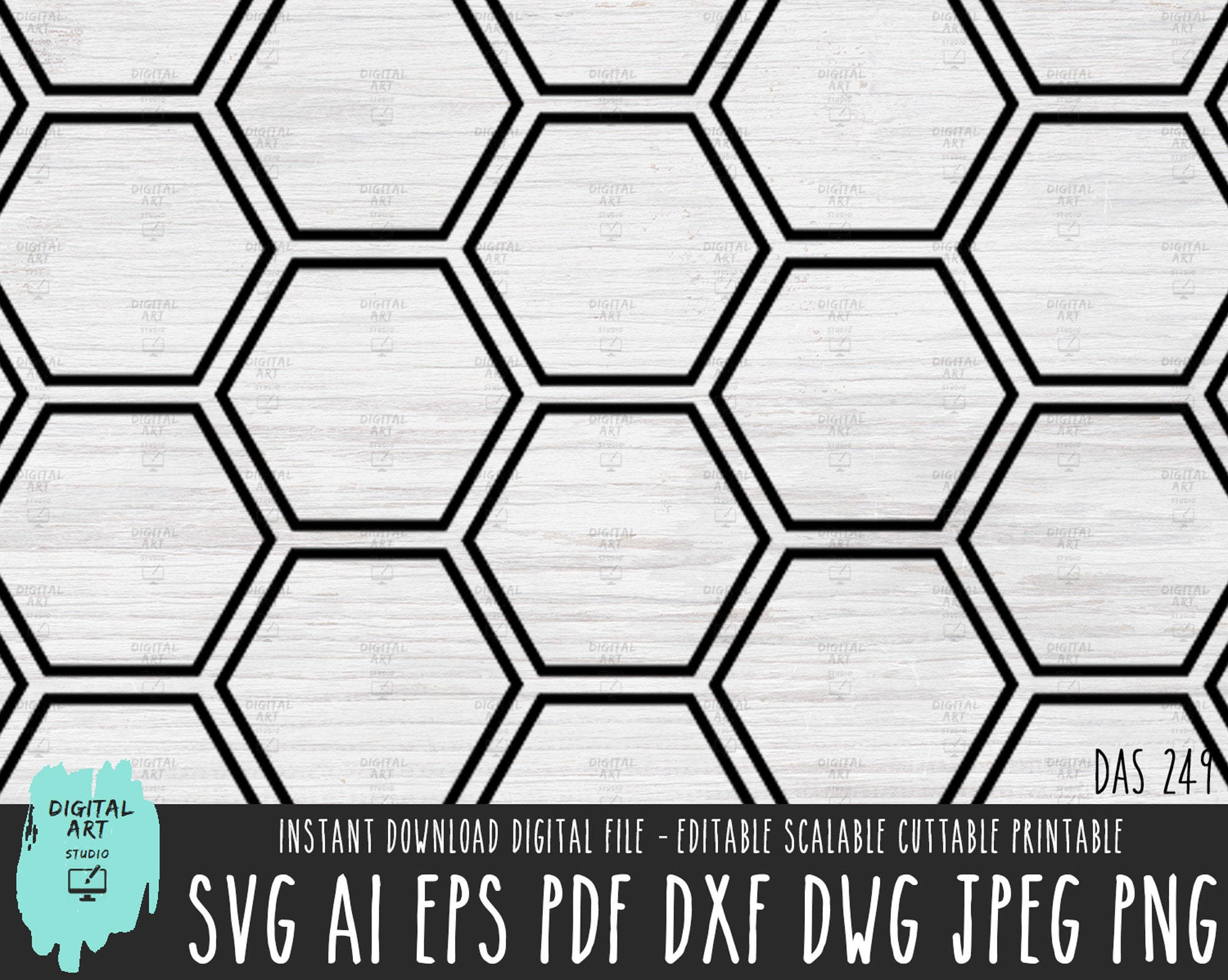 Honeycomb Separated Pattern SVG Honeycomb Vector File Hexagon - Etsy
