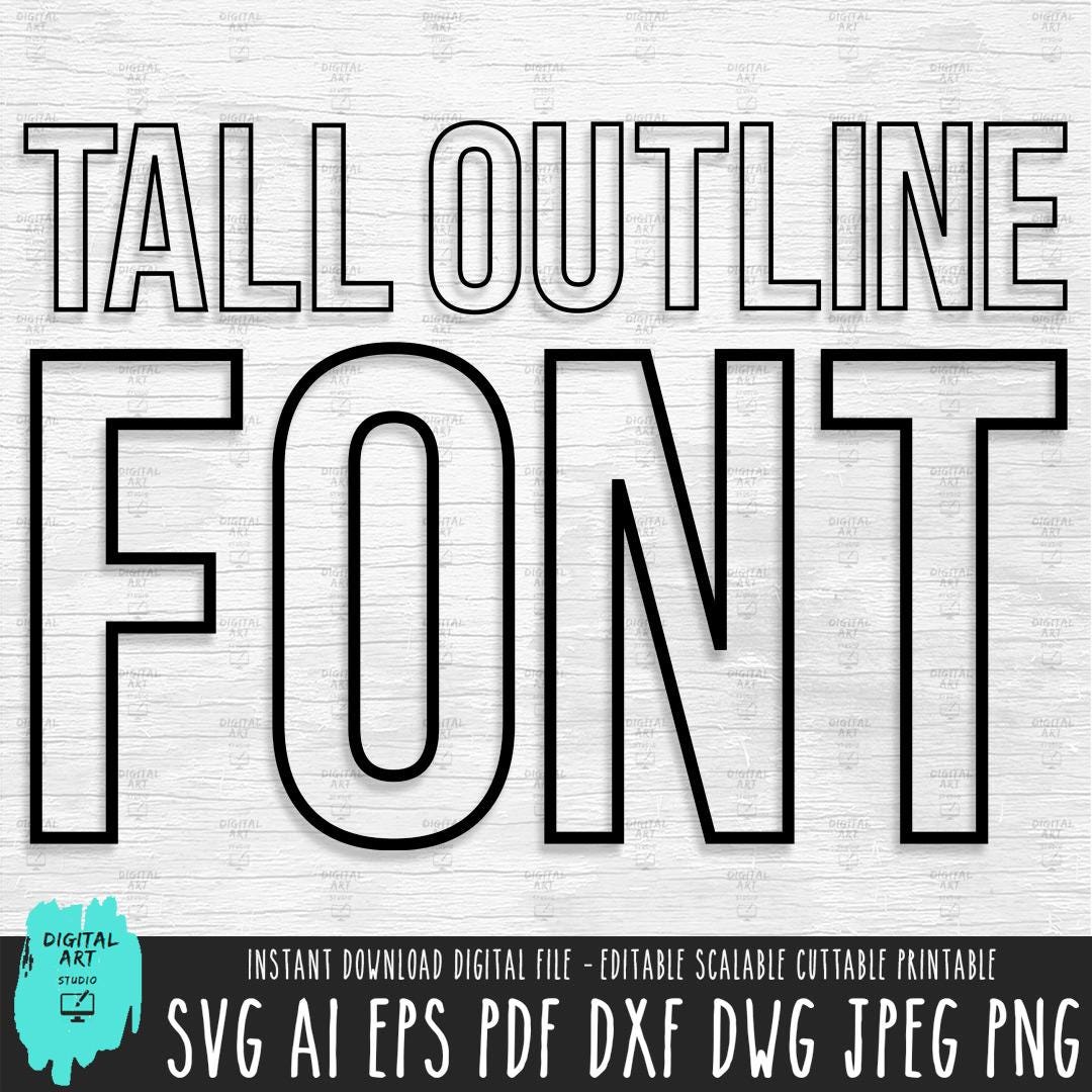 SKINNY Outline Letters and Numbers SVG, Alphabet for Canva Cricut ...