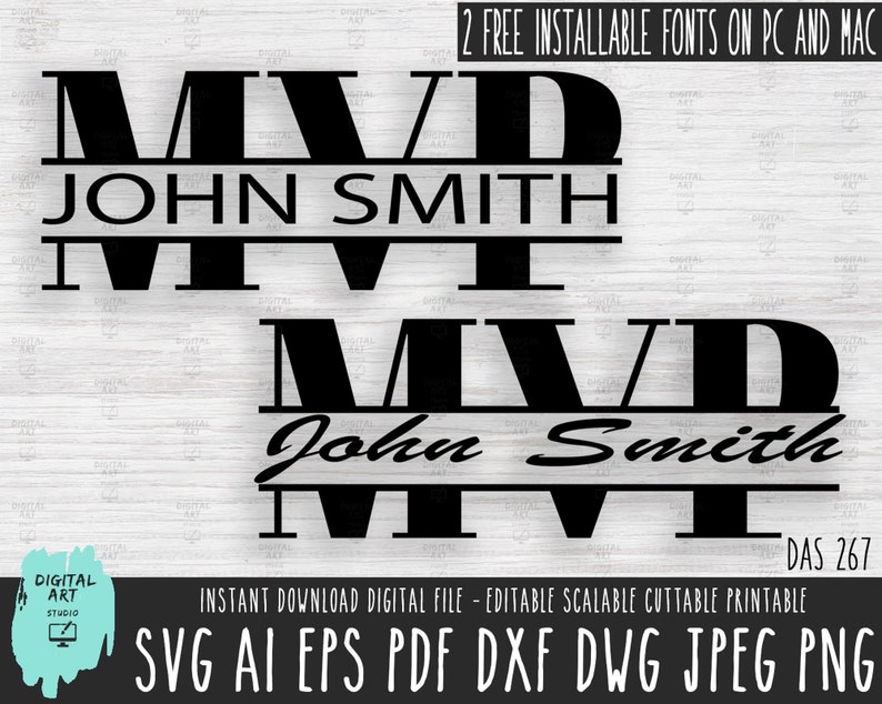 MVP Monogram Svg MVP Team Vector Player Monogram File - Etsy