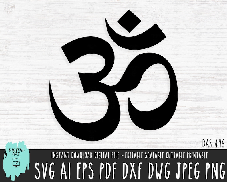 Om Solid Symbol SVG, Om Clipart Printable Cut File, OM Yoga Indi Cricut ...