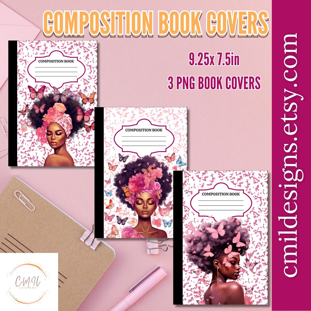 DIGITAL DOWNLOAD Journal Cover Art Beautiful Black Girl Notebook Covers ...