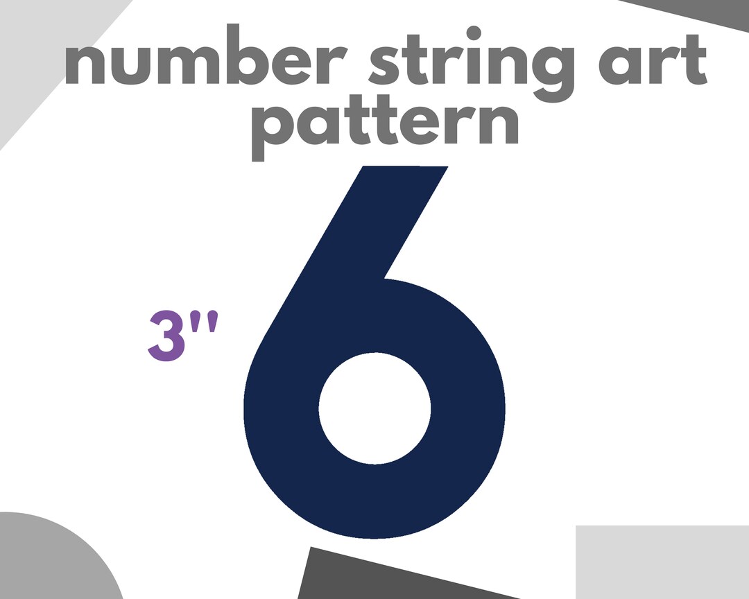 Number 6 DIY String Art Pattern With Instructions - Etsy