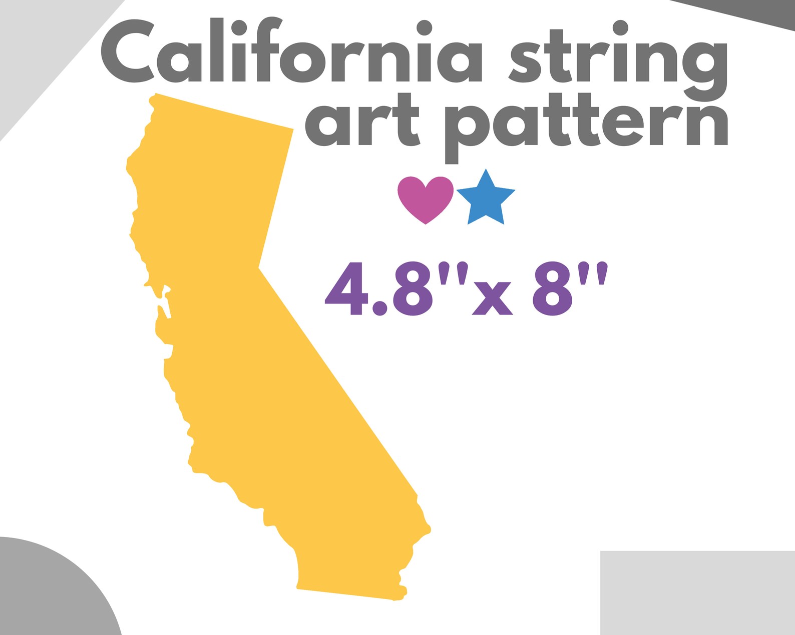 California State DIY String Art Pattern With Instructions - Etsy