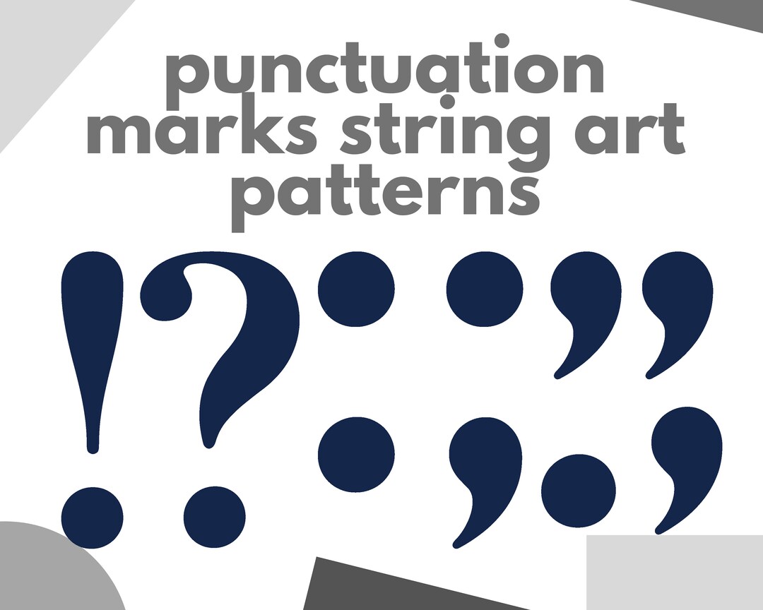 Punctuation Marks DIY String Art Patterns With Instructions - Etsy