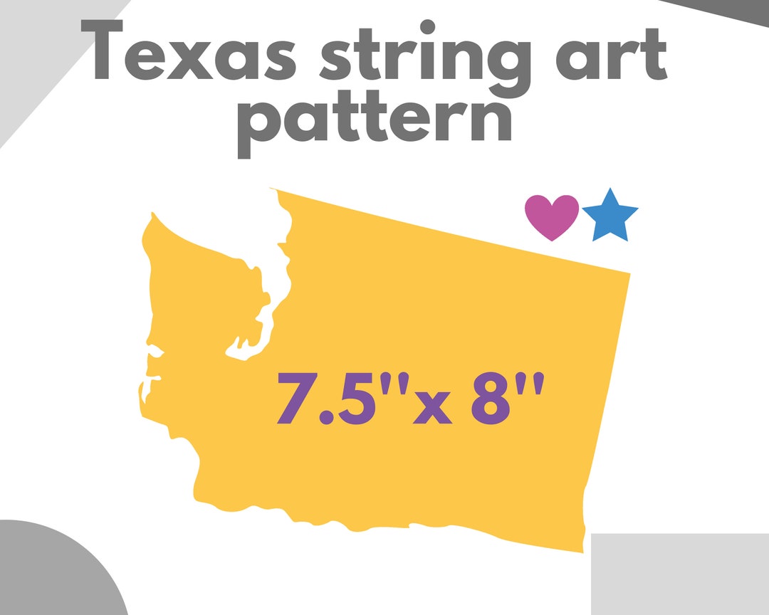 Texas State DIY String Art Pattern With Instructions - Etsy