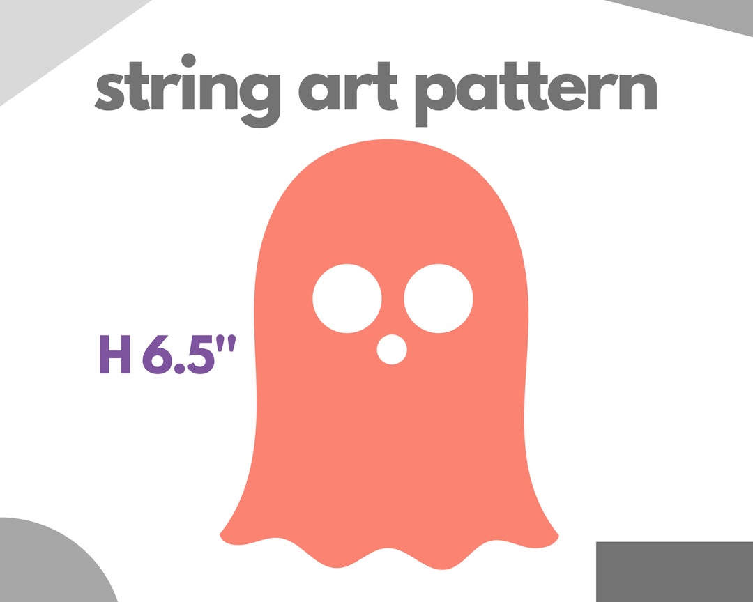 Large Ghost Haloween DIY String Art Pattern With Instructions - Etsy