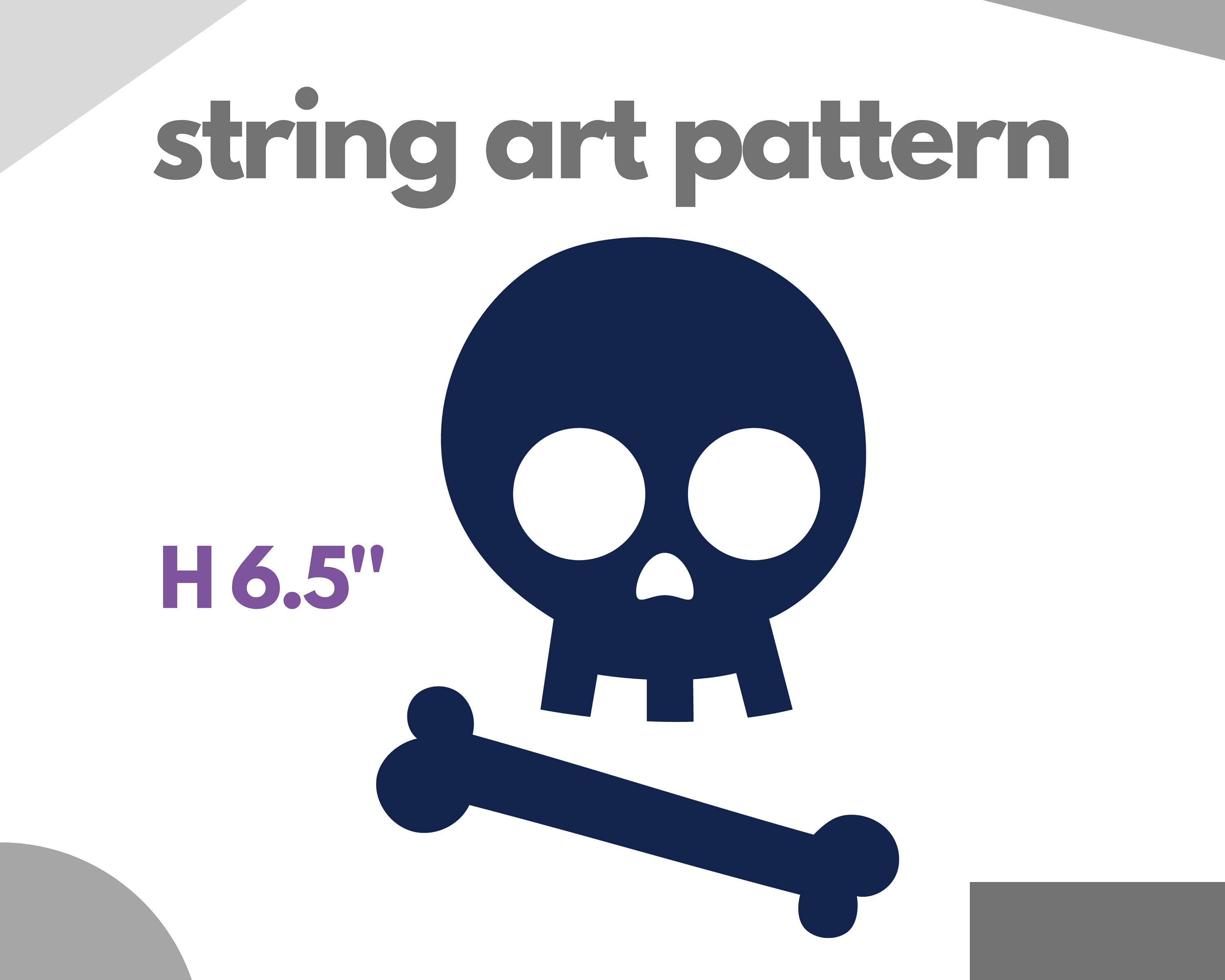 Skull and Bone Halloween DIY String Art Pattern With Instructions - Etsy