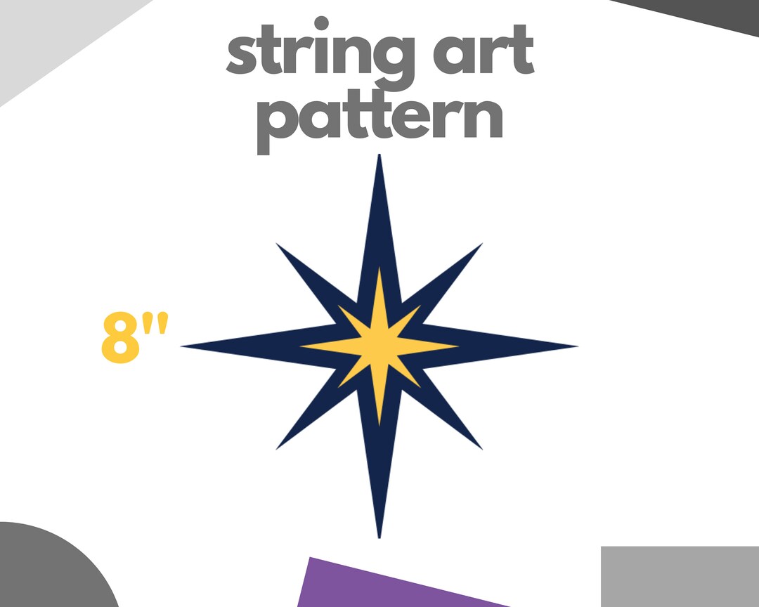 Star DIY String Art Pattern With Instructions - Etsy